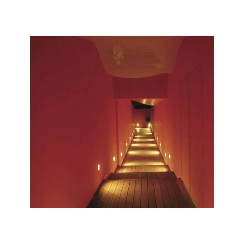 ELKIM LESEL 001 small, square stairway LED lamp 1W alu, wh, bk