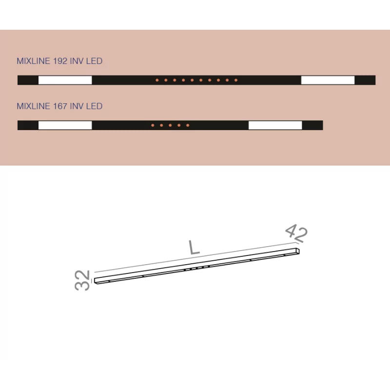AQFORM MIXLINE INV LED natynkowy 40289, 40290 lampa sufitowa