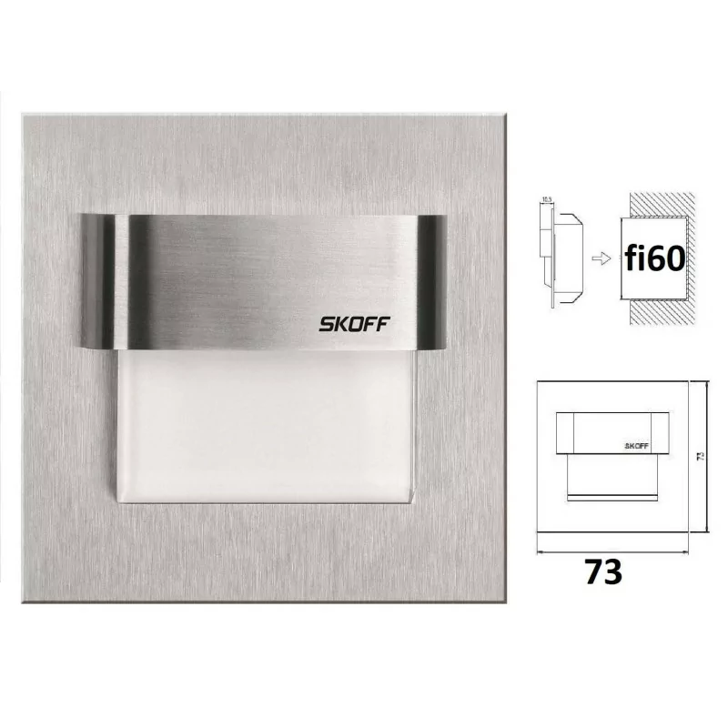 SKOFF LED TANGO light stair steel, alu, white, black 10V, 230V