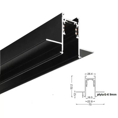 OXYLED MULTILINE trimless recessed magnetic track white, black