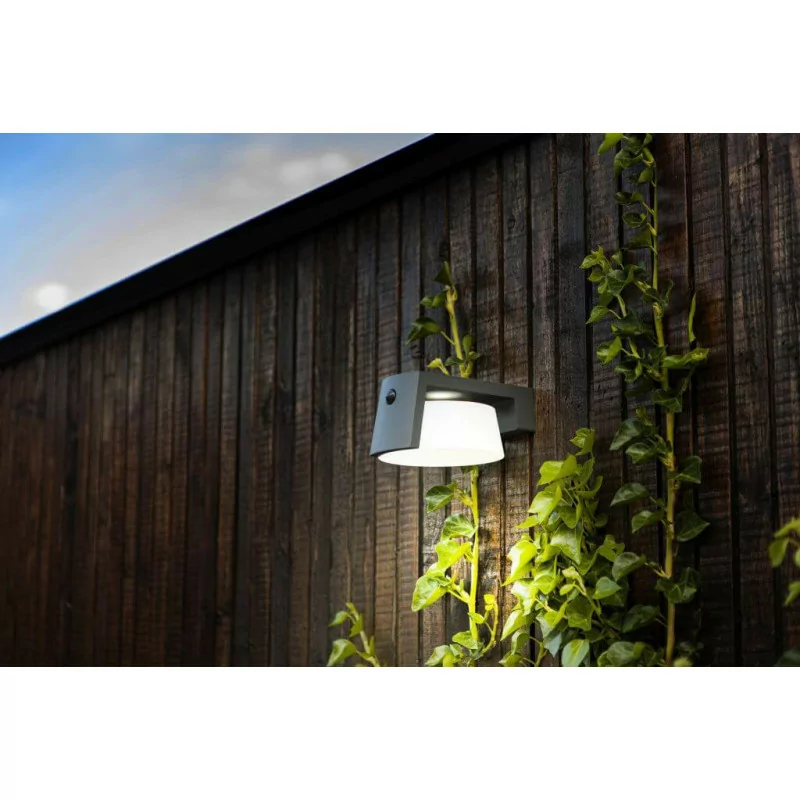 LUTEC MOON SOLAR outdoor solar LED wall lamp with a motion sensor