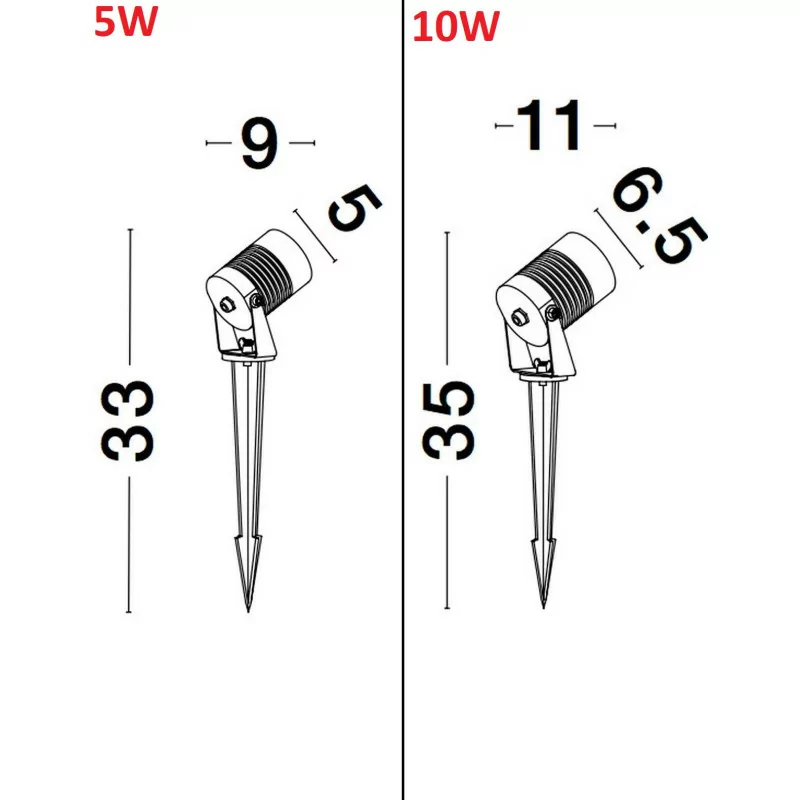 LUCES ROSITA LE71620/1 czarny reflektor ogrodowy LED 5W lub 10W IP65