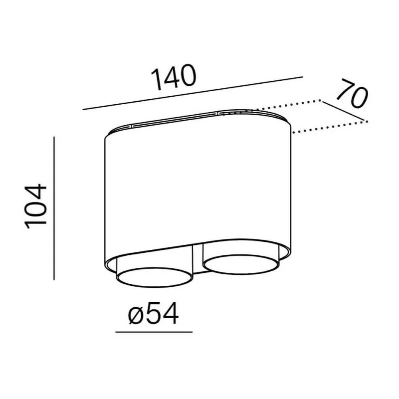 AQFORM VYRO x2 round LED 230V surface-mounted 47034 2700K-4000K