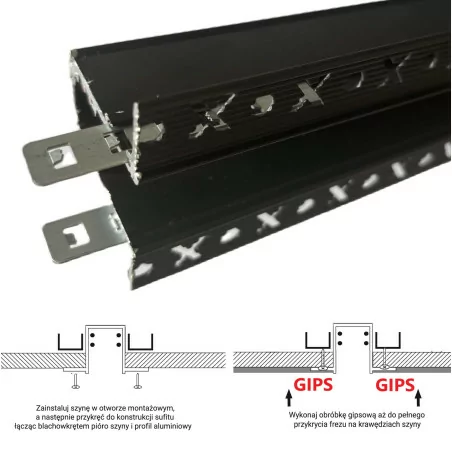 SLED MULTILINE trimless recessed magnetic track 12,5mm white, black