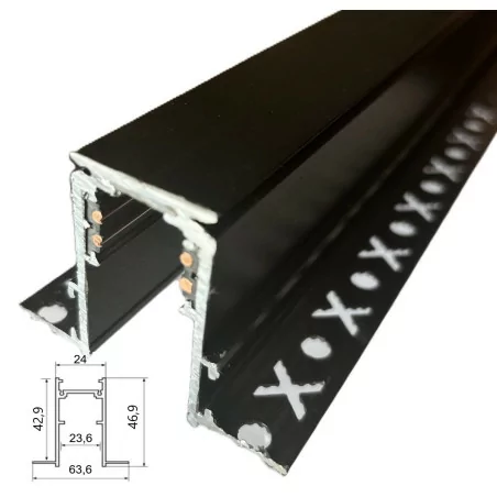 SLED MULTILINE trimless recessed magnetic track 12,5mm white, black